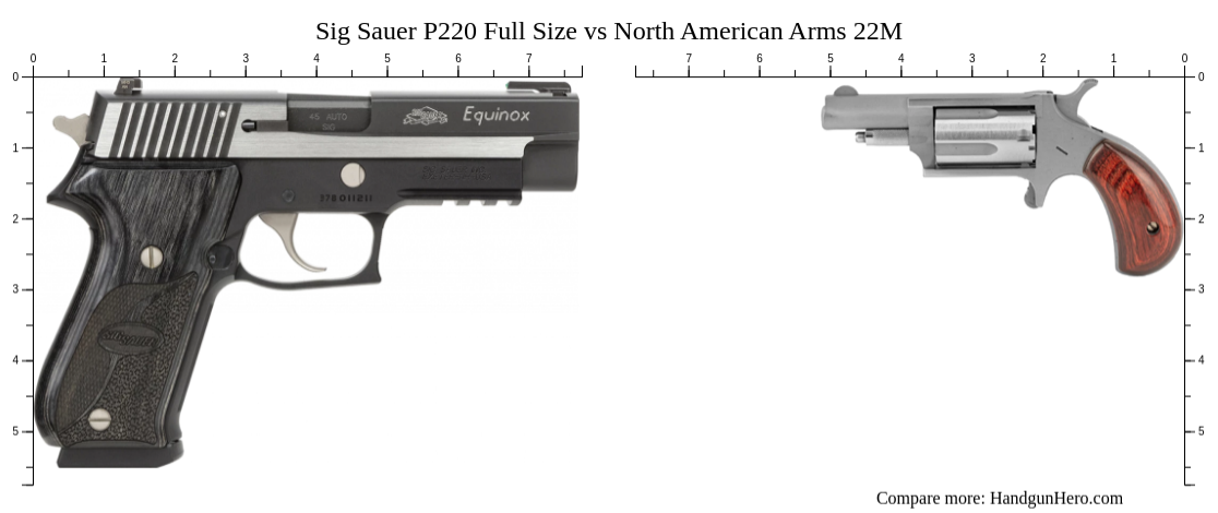 Sig Sauer P220 Full Size vs North American Arms 22M size comparison ...