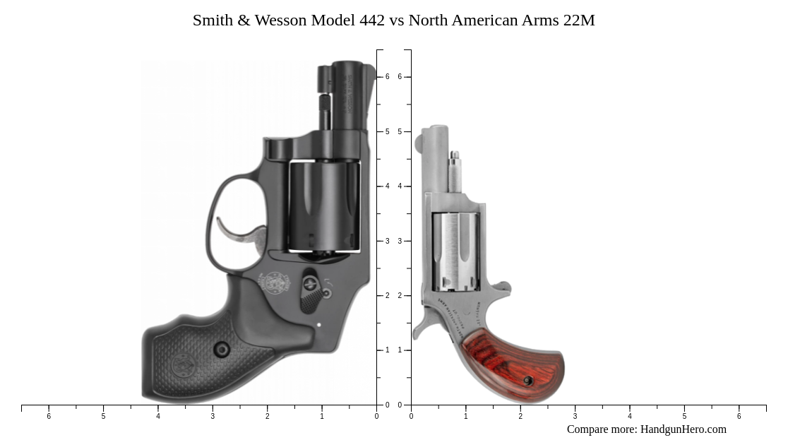 Smith & Wesson Model 442 vs North American Arms 22M size comparison ...