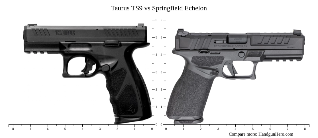 Taurus TS9 vs Springfield Echelon size comparison | Handgun Hero