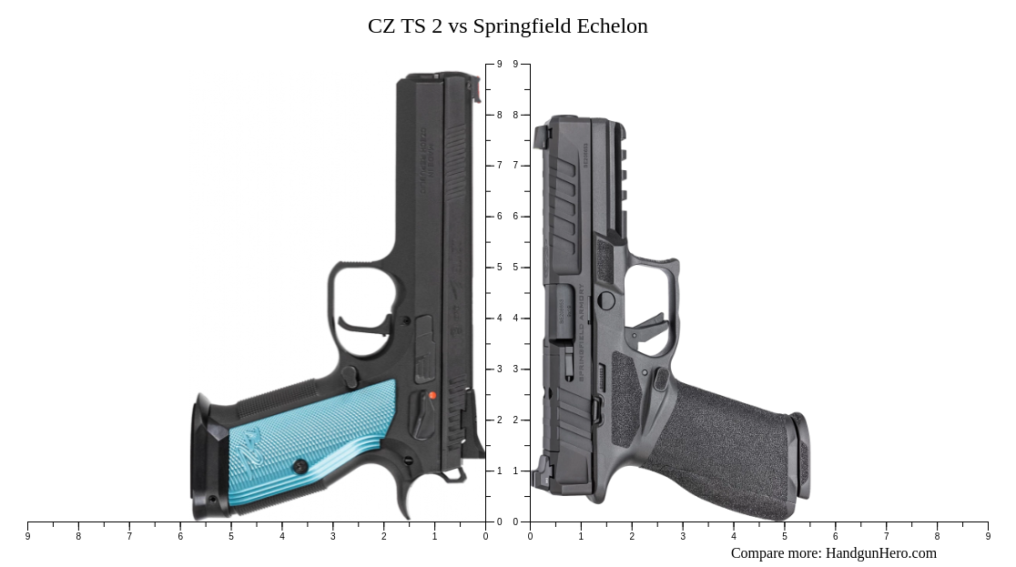 CZ TS 2 vs Springfield Echelon size comparison | Handgun Hero